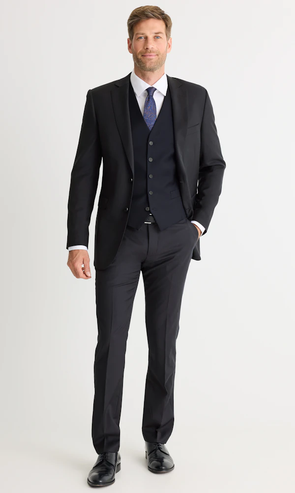 Blå - mörk Navy s100 wool kostym, slim fit | Herr | Dressmann