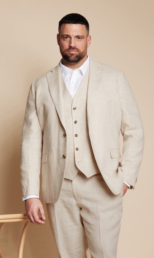 Beige pellavapuku, regular fit | | Dressmann