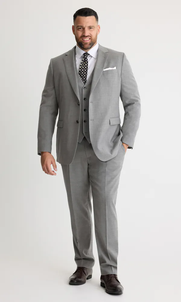 Grå Wool stretch suit, regular fit | Dressmann
