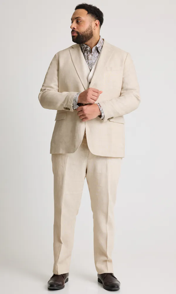 Beige Luc suit, 100% linen | Men | Suits - Suit package Dressmann