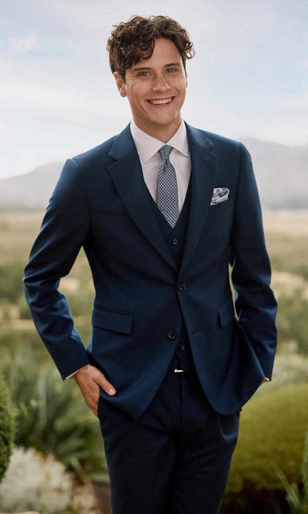 Blå konfirmasjonsdress wool strech | Herre